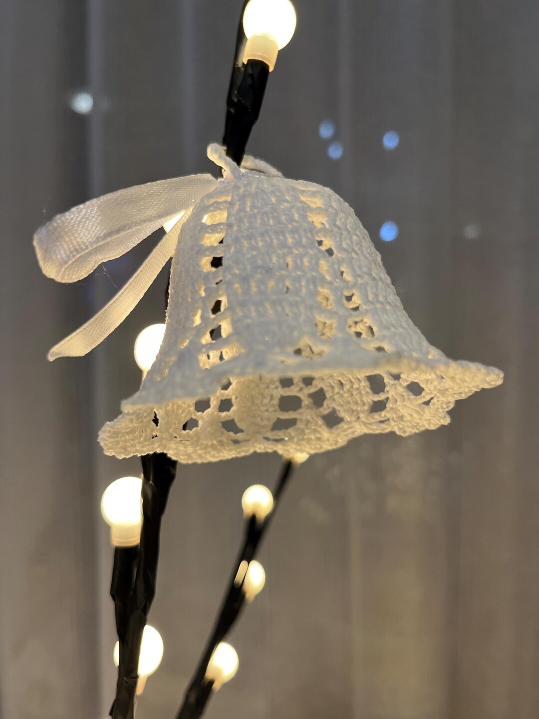 10 Macrame White Bells Crochet Bell Xmas Decorations Christmas Decor ...