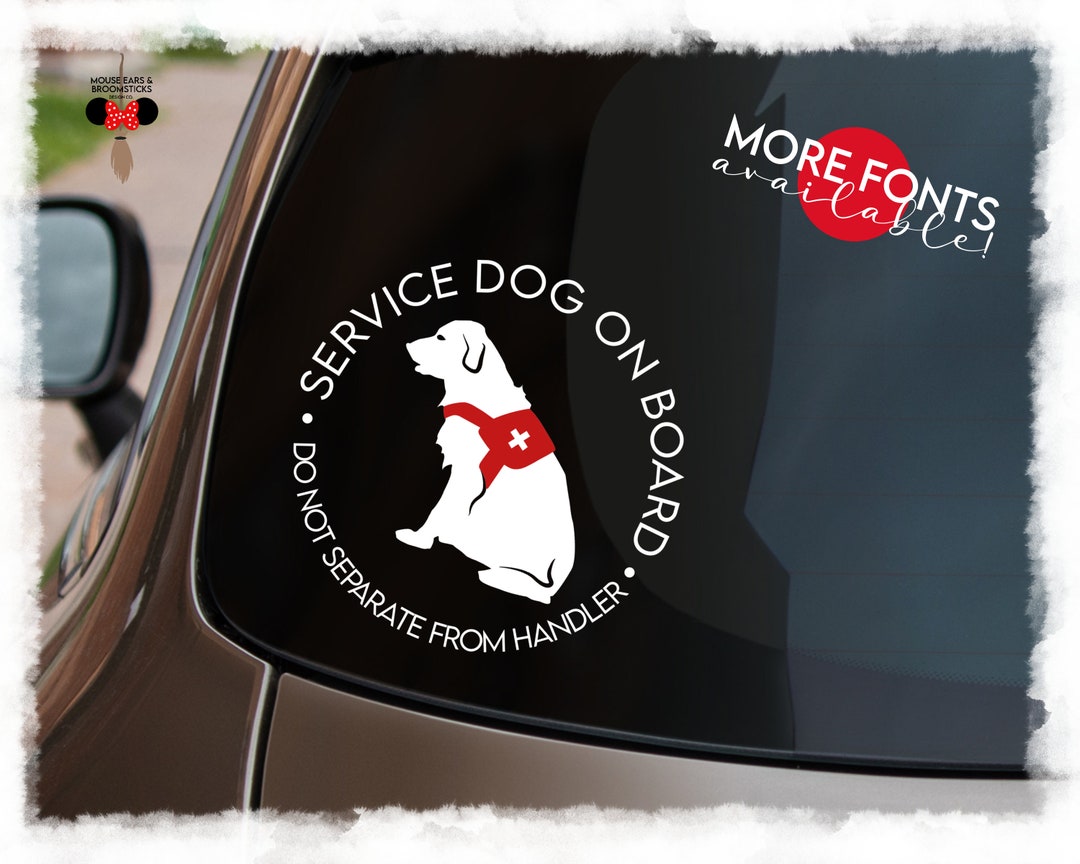 Service Dog on Board | Dog Icon | Multicolour Car Decal With Applicator ...