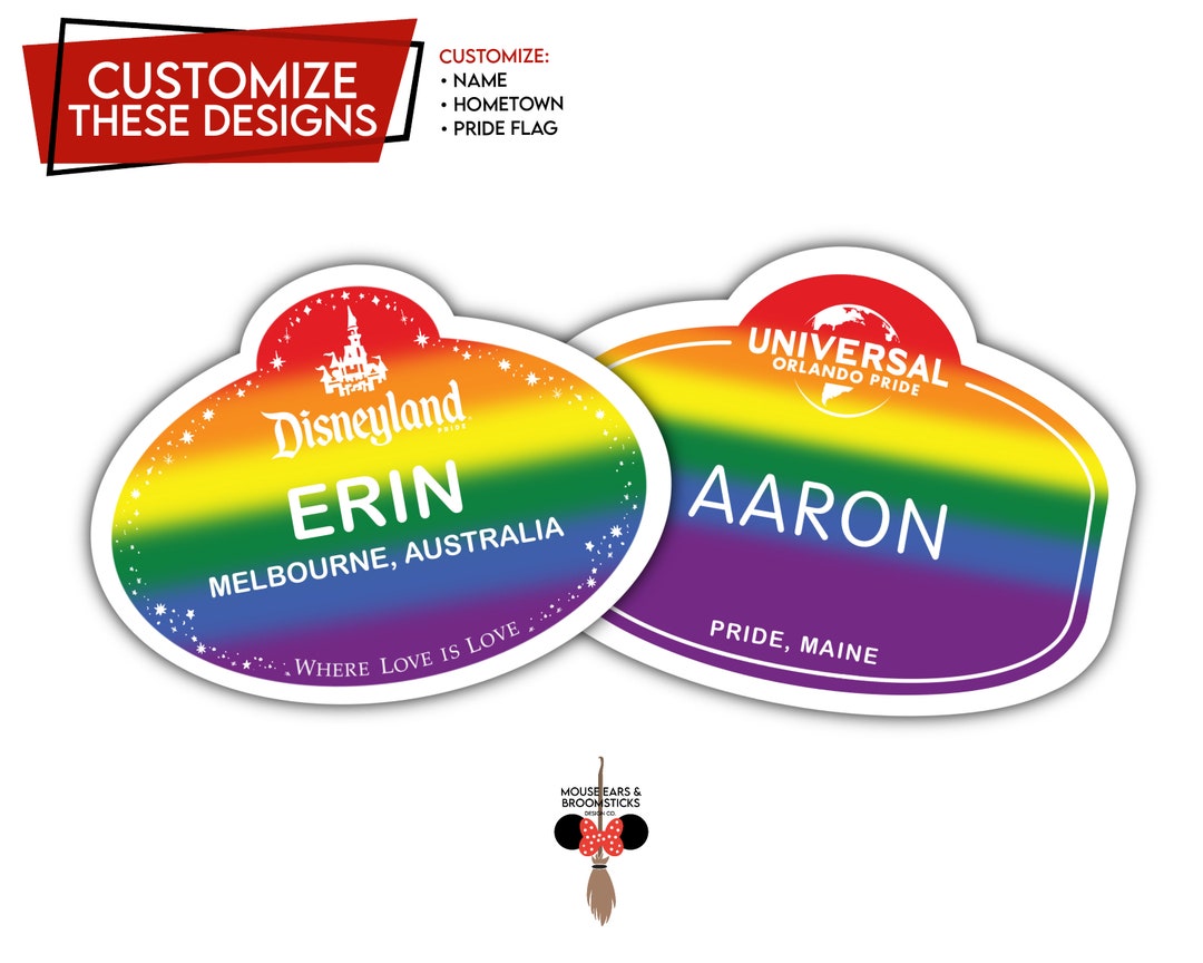 CUSTOMIZABLE Pride Cast Member and Team Member Name Tag Stickers ...