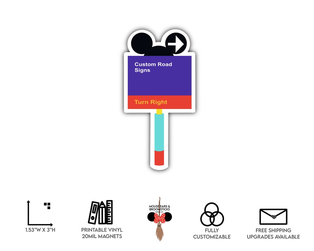 CUSTOMIZABLE Disney Inspired Road Signs Stickers & Magnets new Signs ...