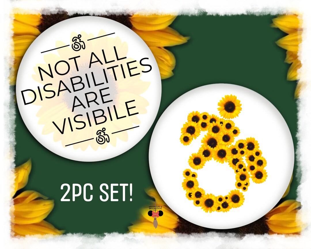 Sunflower Disability Set - 2PC | Hidden Disabilities Sunflower Pinback ...