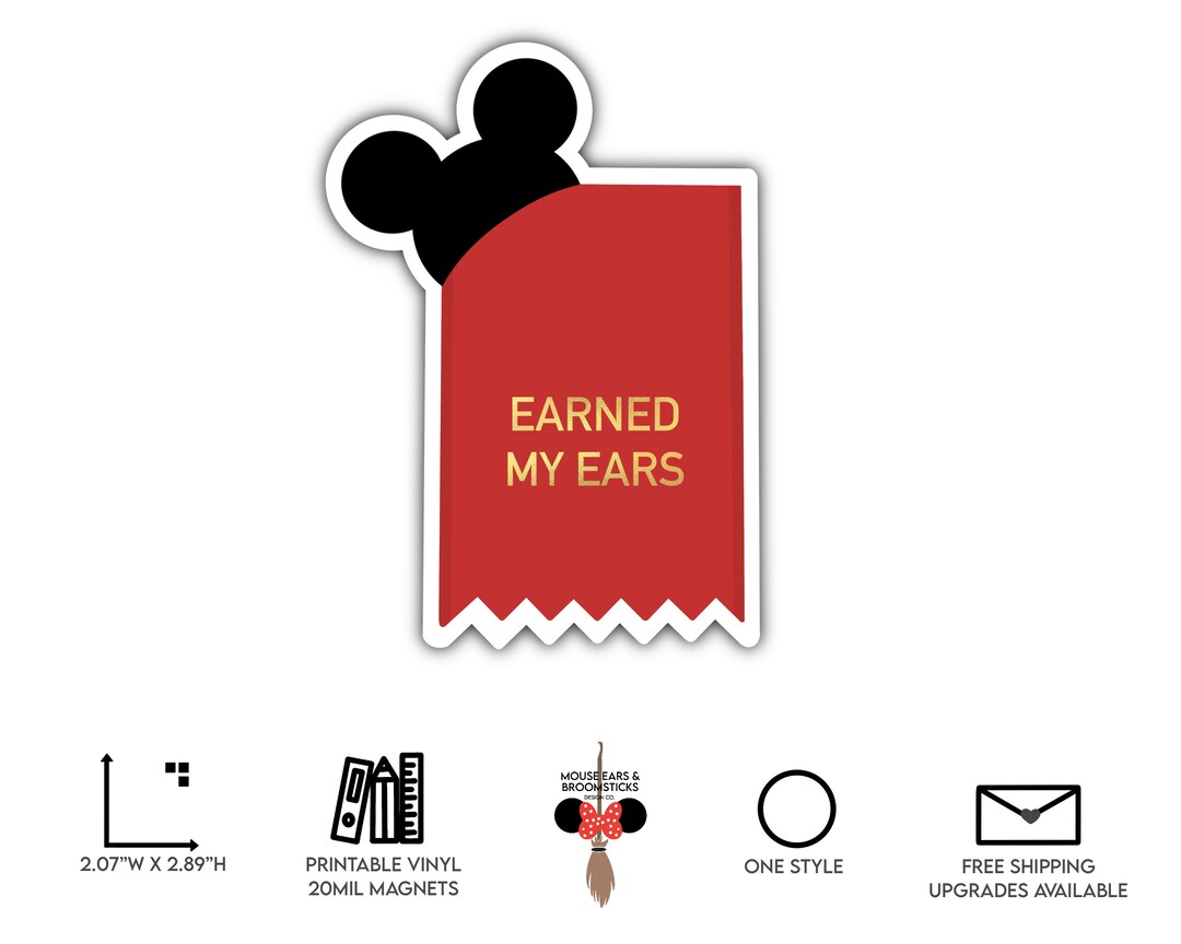 Earned My Ears | Cast Member Stickers and Magnets - Etsy