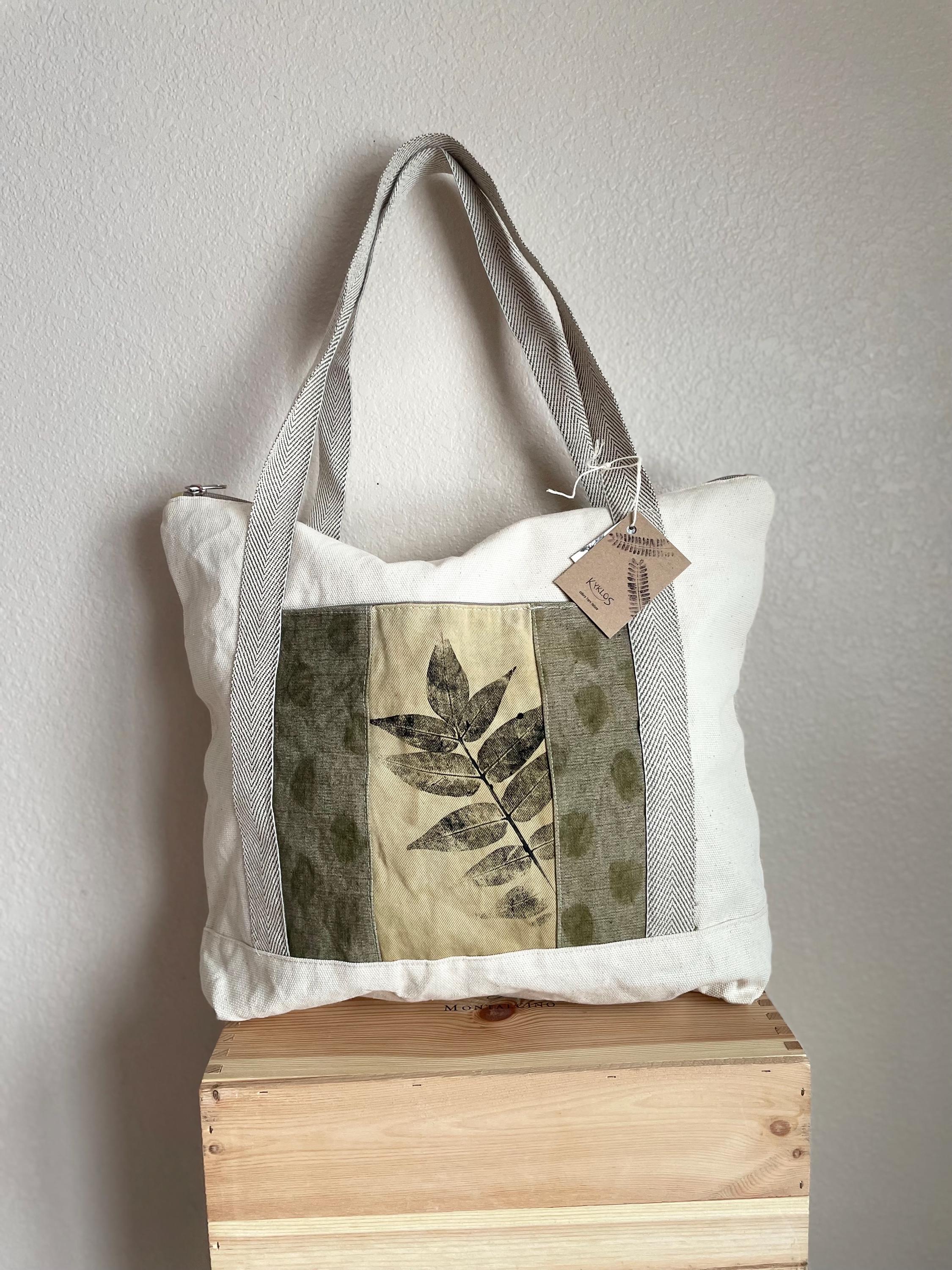 Naturally Dyed Tote Bag// Women's Purse// Natural Colors// Plant Print ...