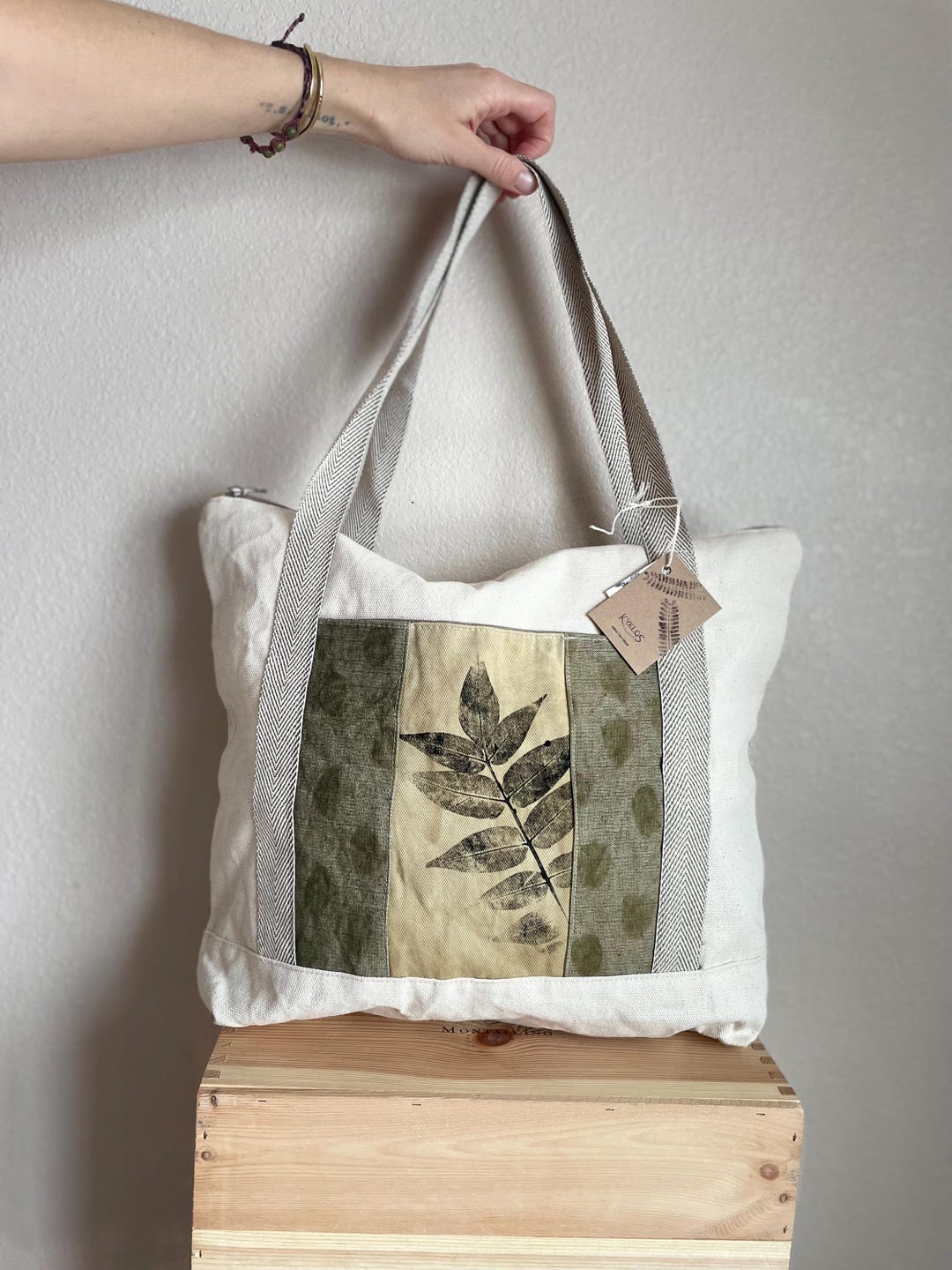 Naturally Dyed Tote Bag// Women's Purse// Natural Colors// Plant Print ...
