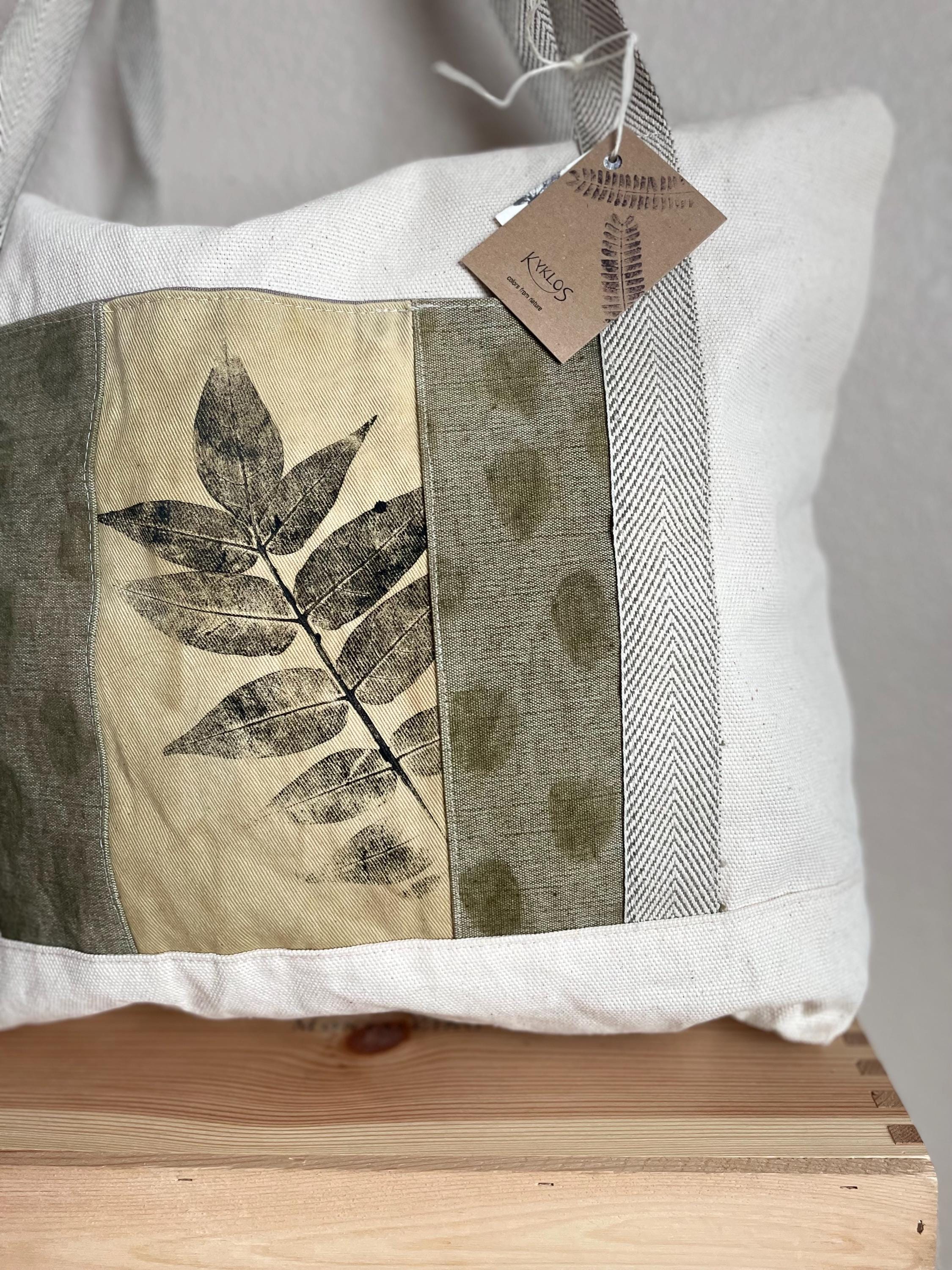 Naturally Dyed Tote Bag// Women's Purse// Natural Colors// Plant Print ...