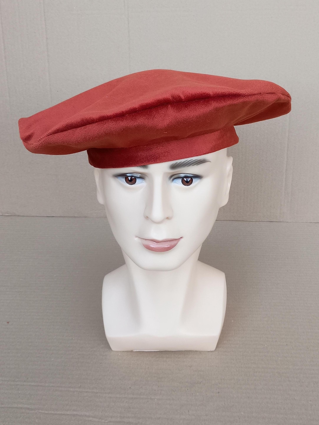 Hat Medieval Tudor Brown Velvet Renaissance Larp Bonnet Historical ...