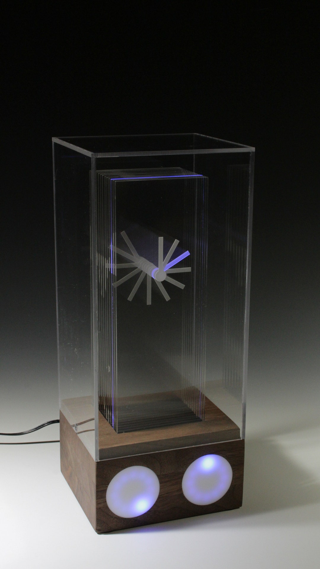 Edge Lit (LED) Acrylic Transparent Analog "nixie" Clock - Etsy