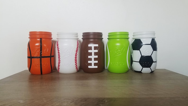 Sports Mason Jar Set - Etsy