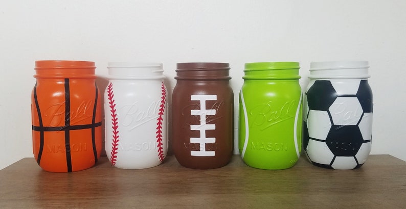 Sports Mason Jar Set - Etsy