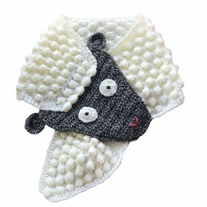 Knit Fun Animal Scarf for Kids Beige Knit Sheep Scarf Kids - Etsy