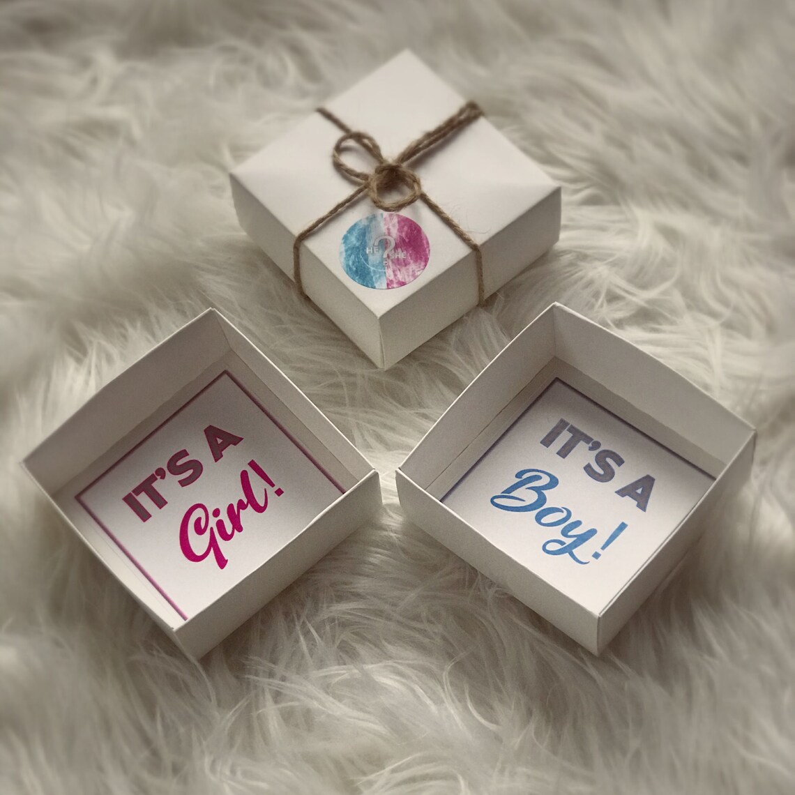 Gender Reveal Box Tiny Knit Hats Gender Reveal Ideas Party | Etsy