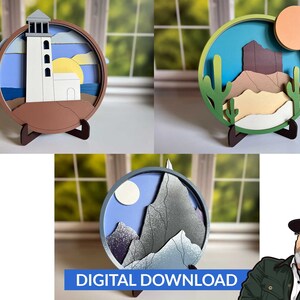 Layered Circle Scene Set - Ai, Svg, Pdf, Dxf Formats - No Physical ...
