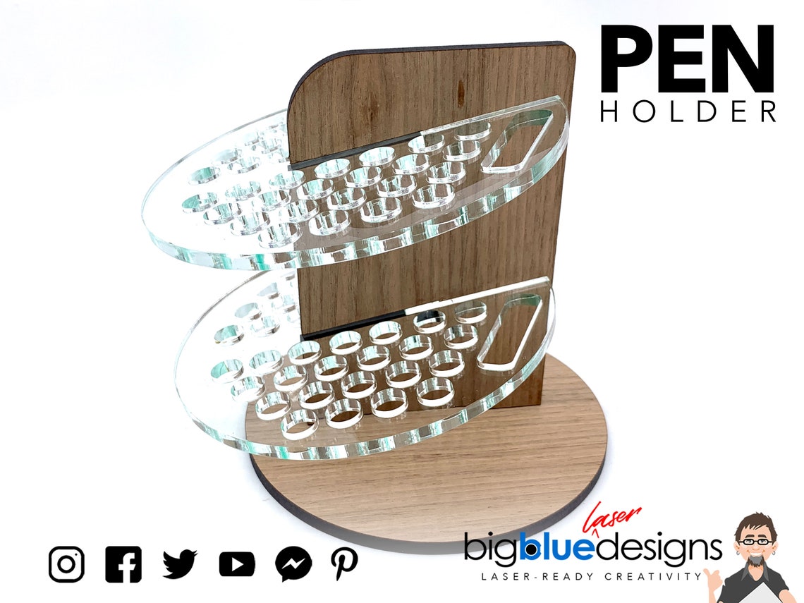 Pen Holder Svg Laser-ready Cut Files INSTANT DOWNLOAD - Etsy