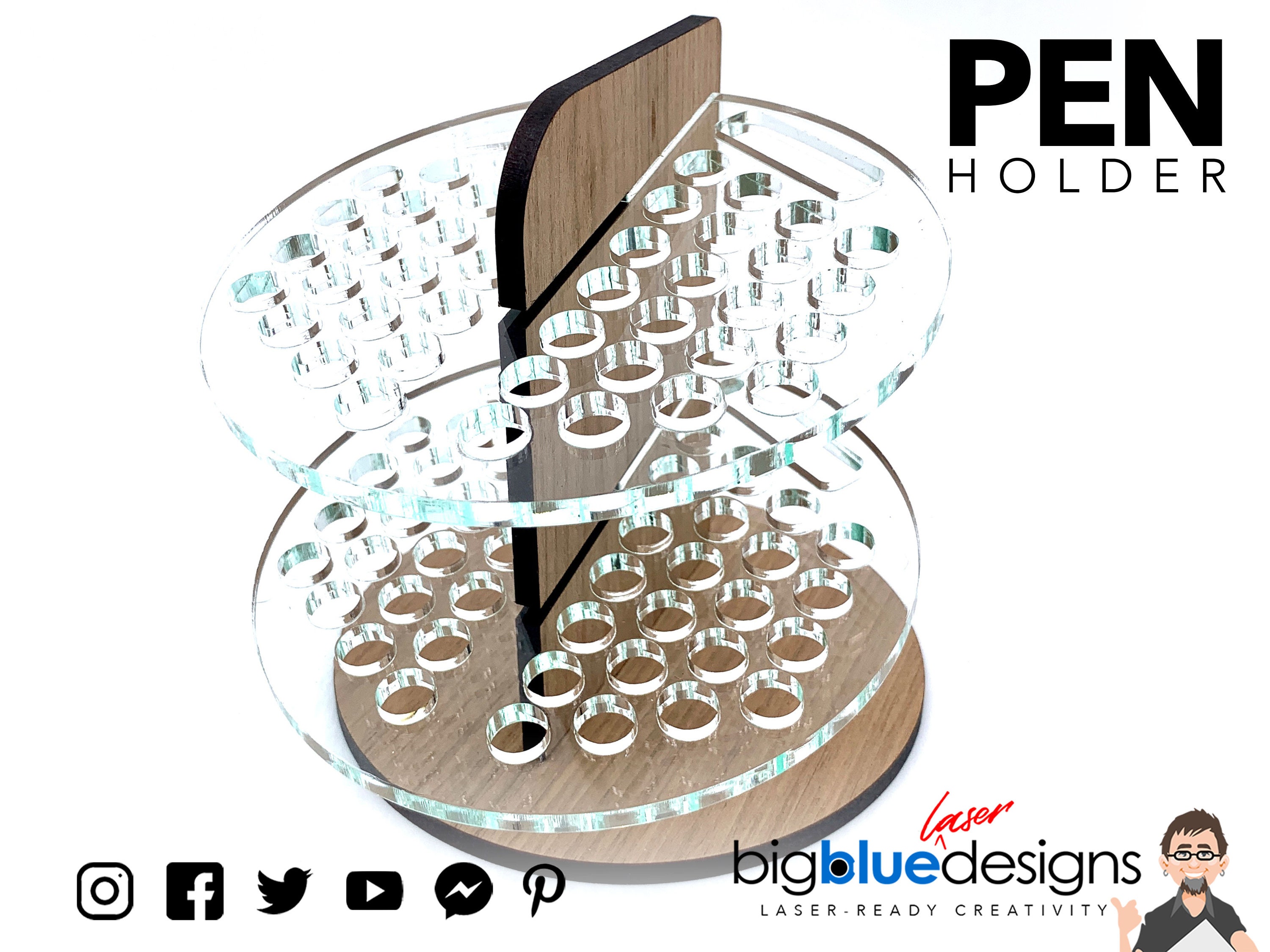 Pen Holder - Svg Laser-ready Cut Files - INSTANT DOWNLOAD - Etsy