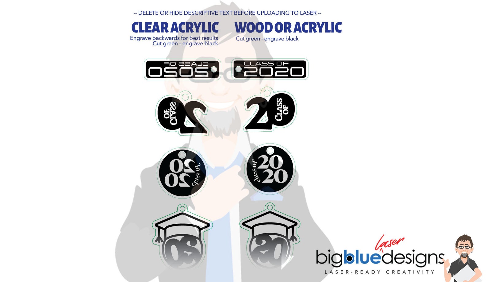 Class of 2020 Keychains or Hangers SVG Laser Cut File - Etsy