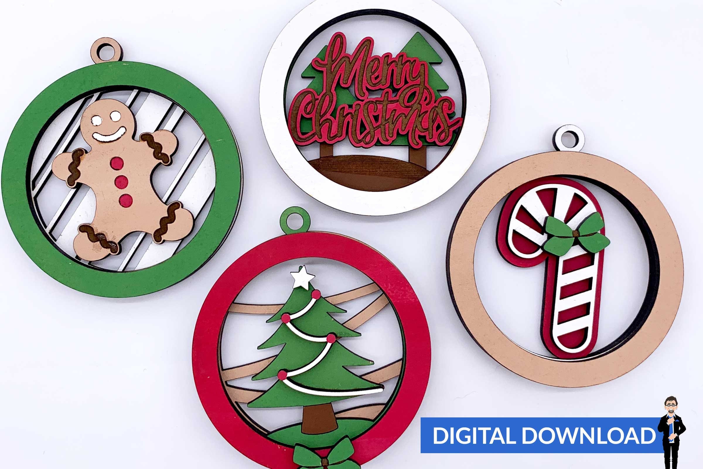 3-layered Christmas Ornaments set of 4 Interchangeable SVG - Etsy
