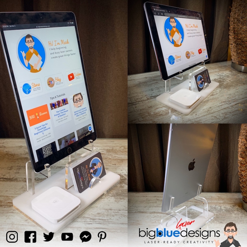 Tablet Square Reader Business Card Holder SVG Laser Cut - Etsy