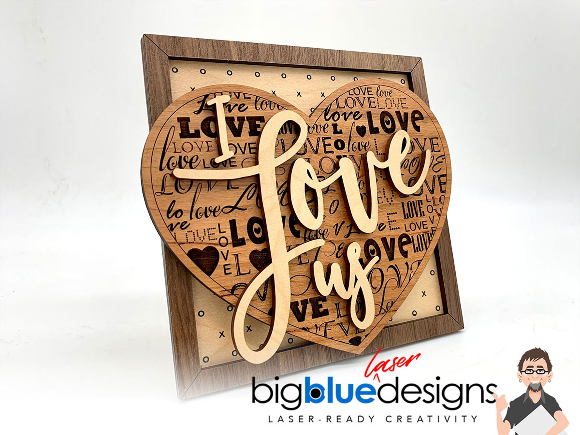 I Love Us Layered Sign - SVG+PDF+EPS Laser Cut File - Instant Download ...