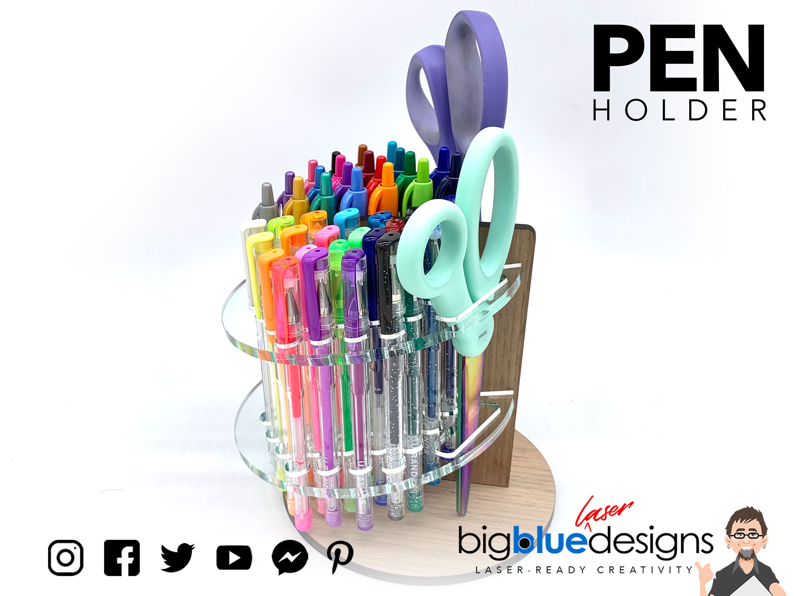 Pen Holder Svg Laser-ready Cut Files INSTANT DOWNLOAD | Etsy