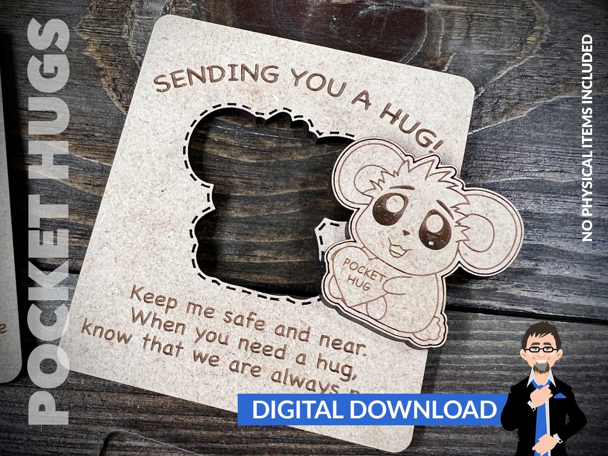 Pocket Hugs - Ai, SVG, PDF Cut File - Instant Download - No Physical ...