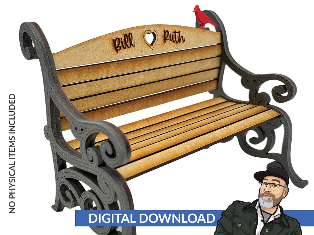 Memorial Bench Ai, SVG, PDF, DXF Formats - Digital Download Only - No ...