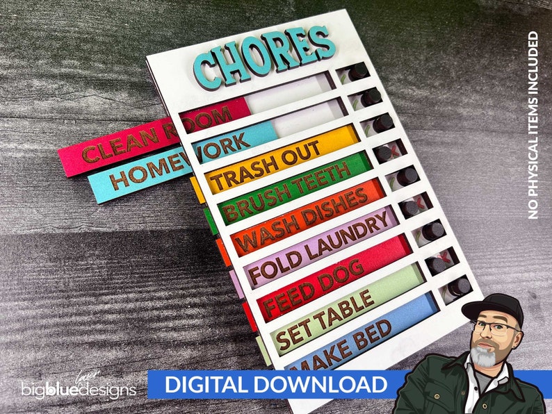Chore Chart Ai Svg Pdf Dxf Cut File Instant Download - Etsy Australia