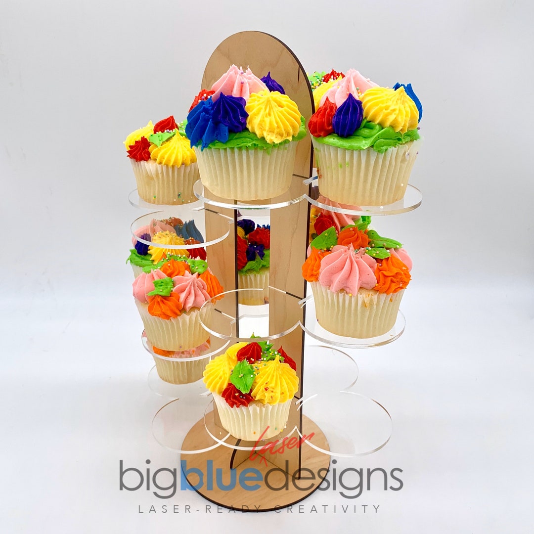 Cupcake Stand (holds 12-18 Standard Cupcakes) - SVG+PDF Laser Cut File ...