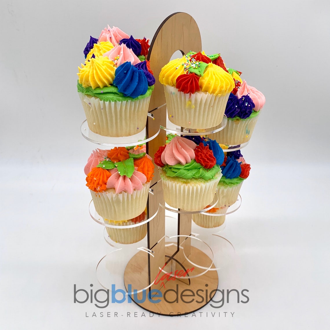 Cupcake Stand (holds 12-18 Standard Cupcakes) - SVG+PDF Laser Cut File ...