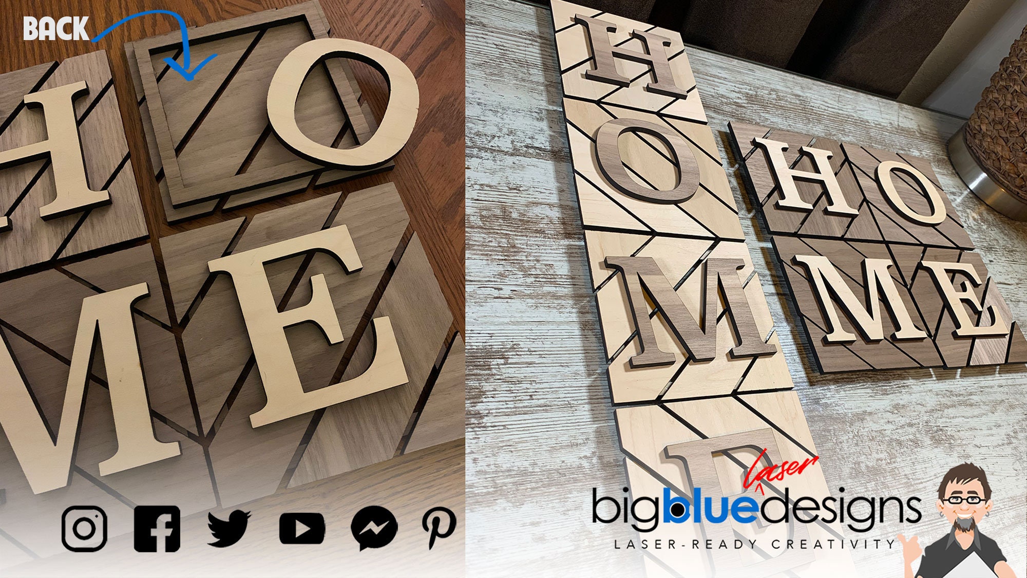 Home Tiled Sign Svg Pdf Laser Cut File INSTANT DOWNLOAD | Etsy