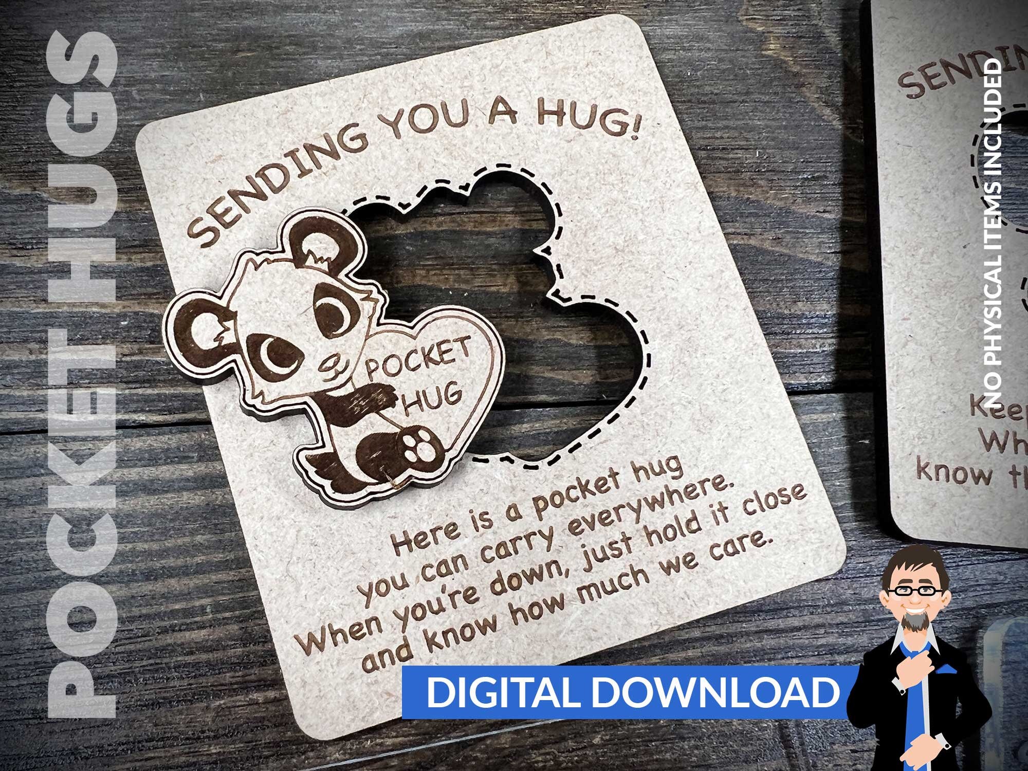 Pocket Hugs - Ai, SVG, PDF Cut File - Instant Download - No Physical ...