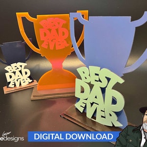 Father's Day Trophy - "best Dad Ever" Ai, SVG, PDF Formats - Digital ...