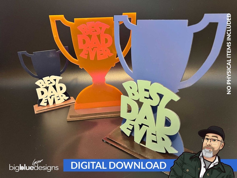 Father's Day Trophy best Dad Ever Ai SVG - Etsy