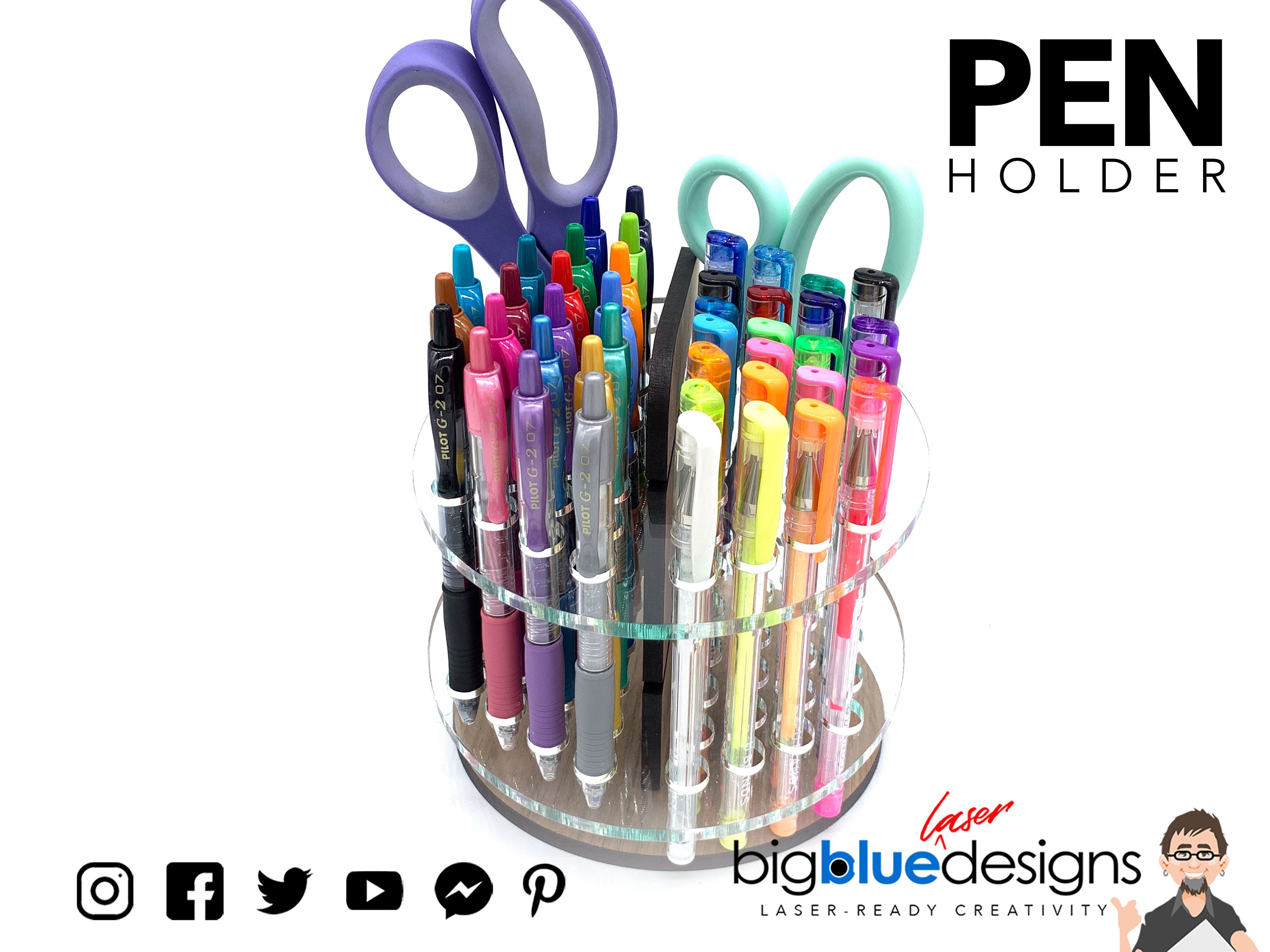 Pen Holder Svg Laser-ready Cut Files INSTANT DOWNLOAD | Etsy Ireland