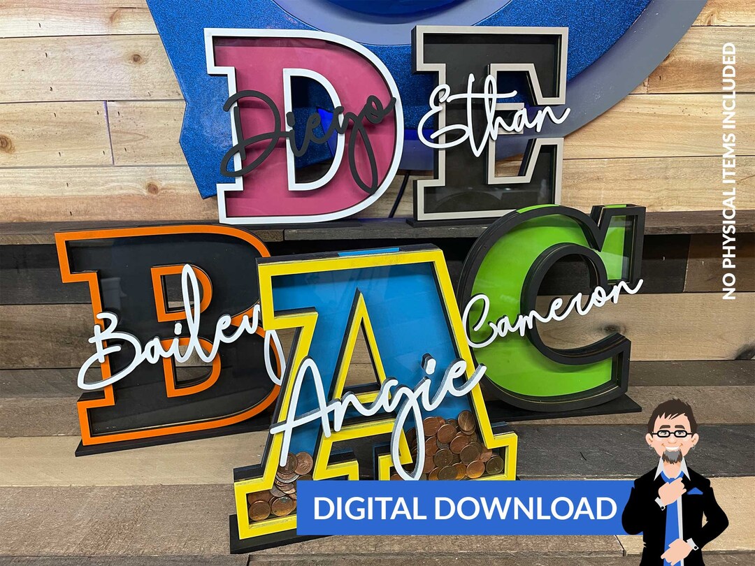 Letter Banks (set of 26 Letters) - Ai, SVG, PDF, DXF - Digital Download ...