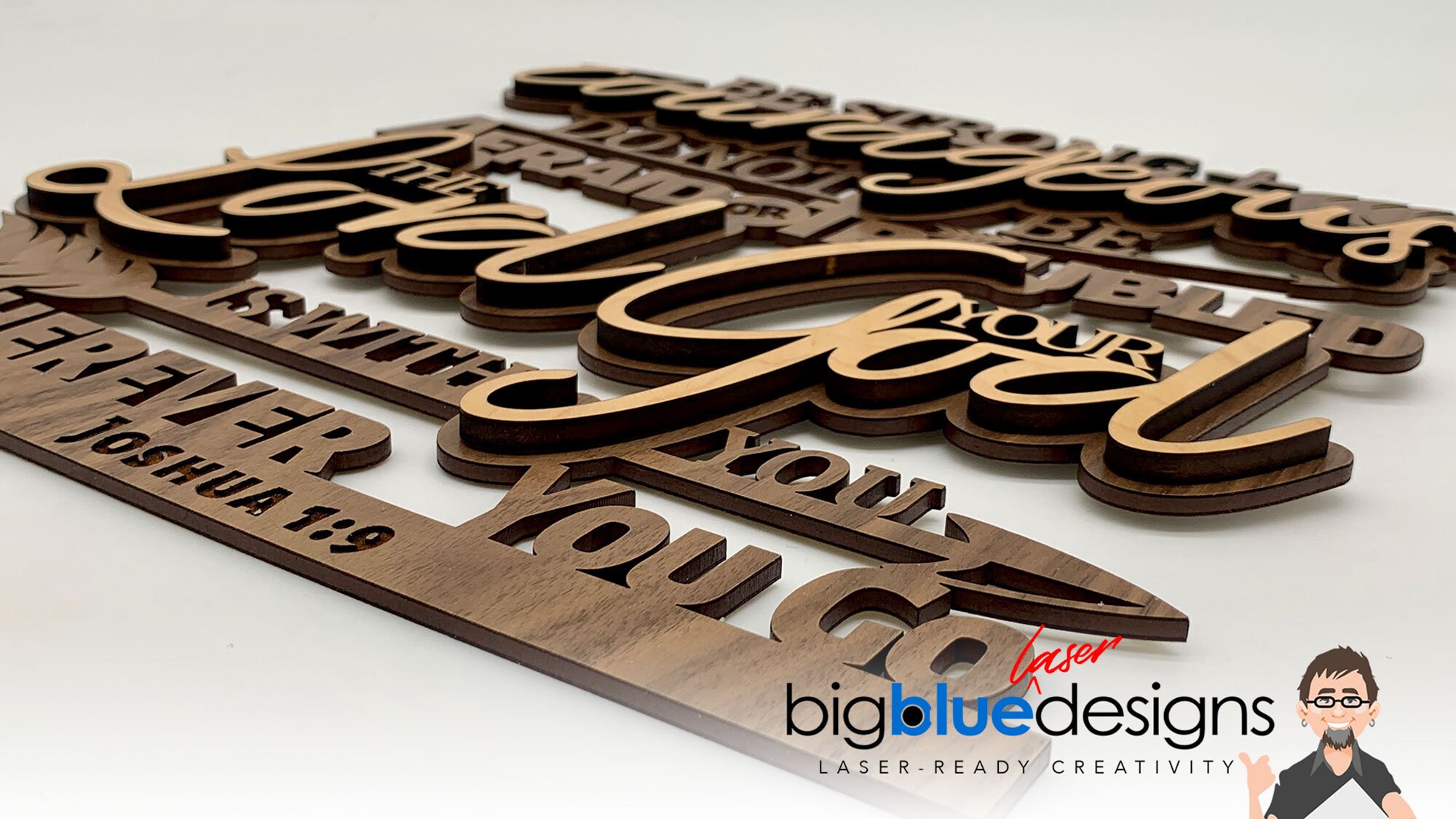 Layered Bible Verse Sign Joshua 1:9 Svgpdfepsdxf Laser | Etsy