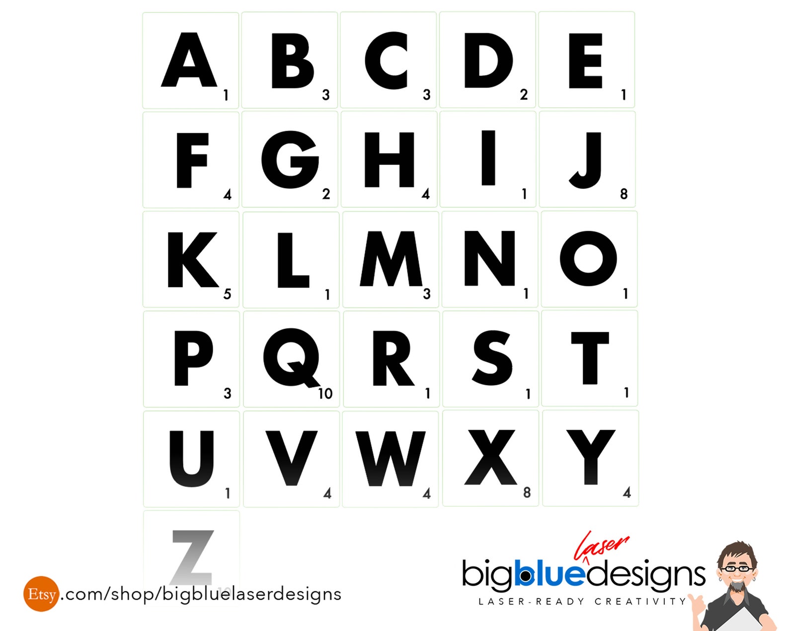 Scrabble Style Coasters With Tile Rack - Pdf+svg Laser Cut Files ...