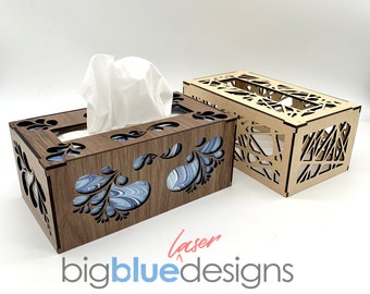 Tissue Box Cover 2 Designs Included SVGPDFEPS Laser Cut | Etsy
