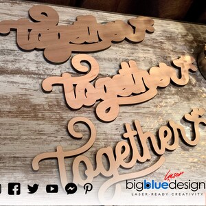 Together Sign (with Stand or Hanging Options) - SVG Laser-ready Cut ...