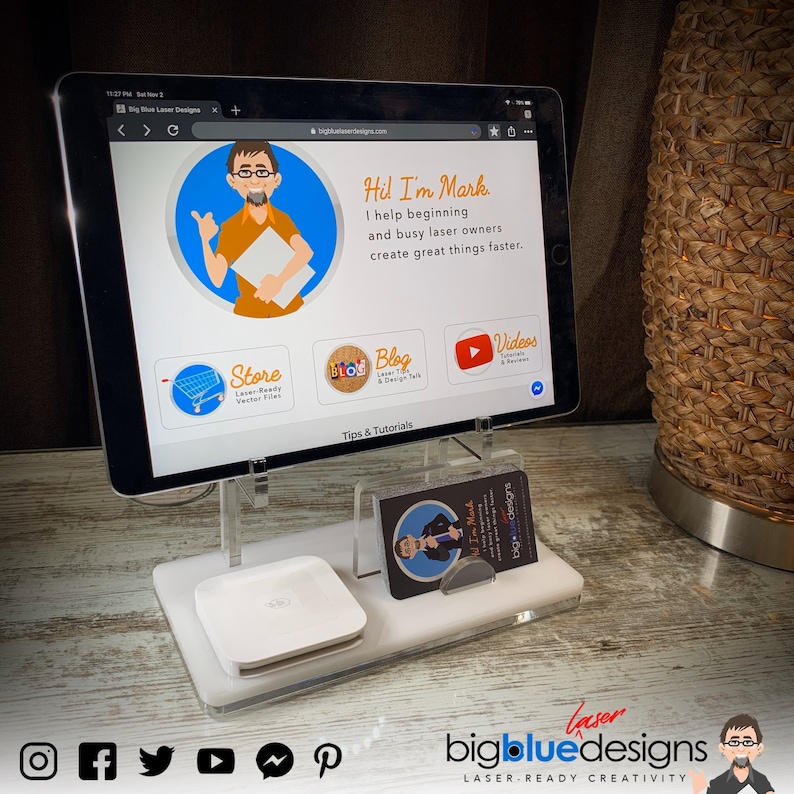 Tablet Square Reader Business Card Holder SVG Laser Cut - Etsy