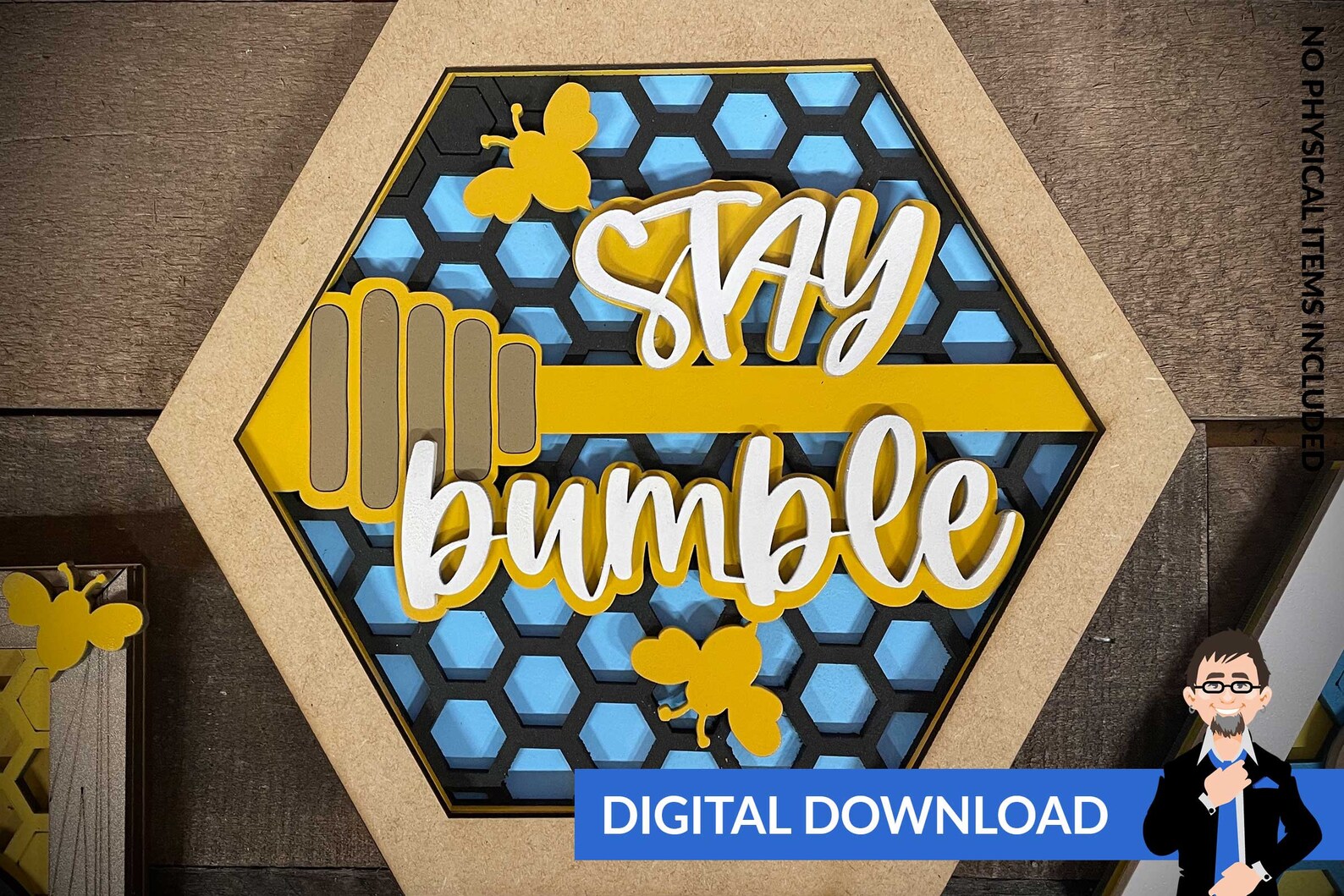 Bee Themed 8 Inch Sign Set (7 Sign Designs) - Ai + Pdf + Svg + Dxf ...