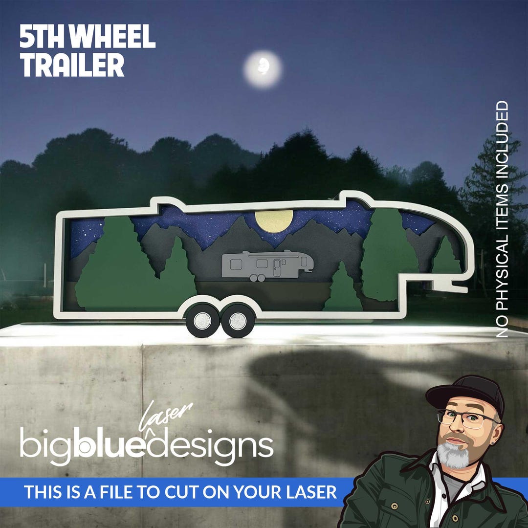 Layered Trailer Scene (5th Wheel) - Ai, Svg, Pdf, Dxf Formats - No ...