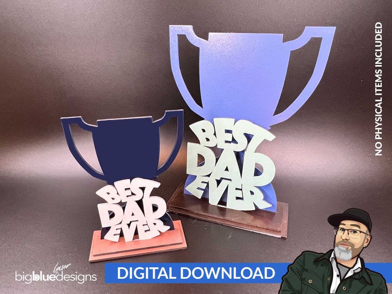 Father's Day Trophy best Dad Ever Ai SVG - Etsy