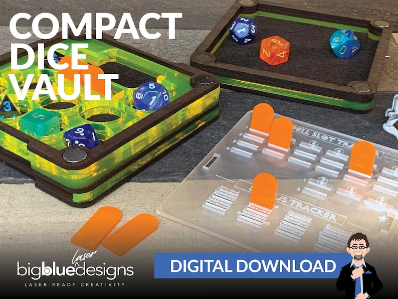 Compact Dice Vault for Role Playing + Tabletop Gaming - Ai, SVG, PDF ...