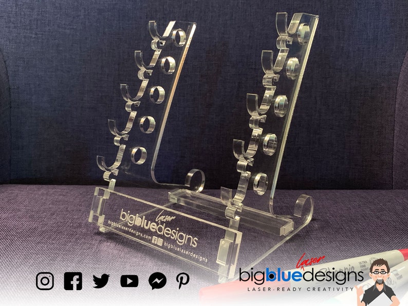 Pen Display Holder 5 Pens SVG Laser Cut File INSTANT - Etsy