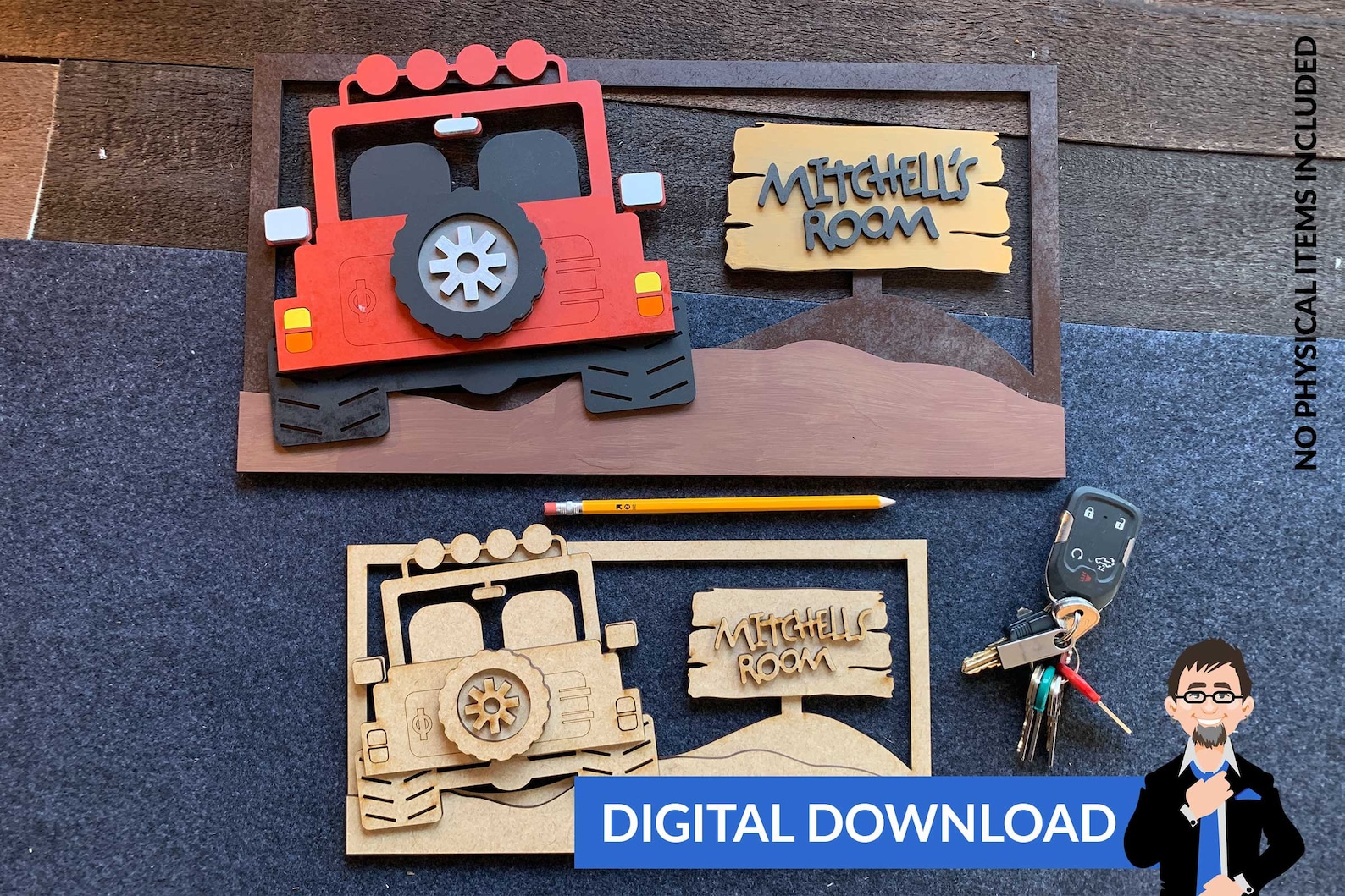 Off Road Vehicle Layered Scene - Ai, SVG, PDF, DXF - Digital Download ...