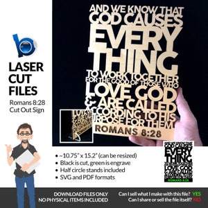 Set of 4 Bible Verse Cut Out Signs Pdfsvg Laser Cut Files INSTANT ...