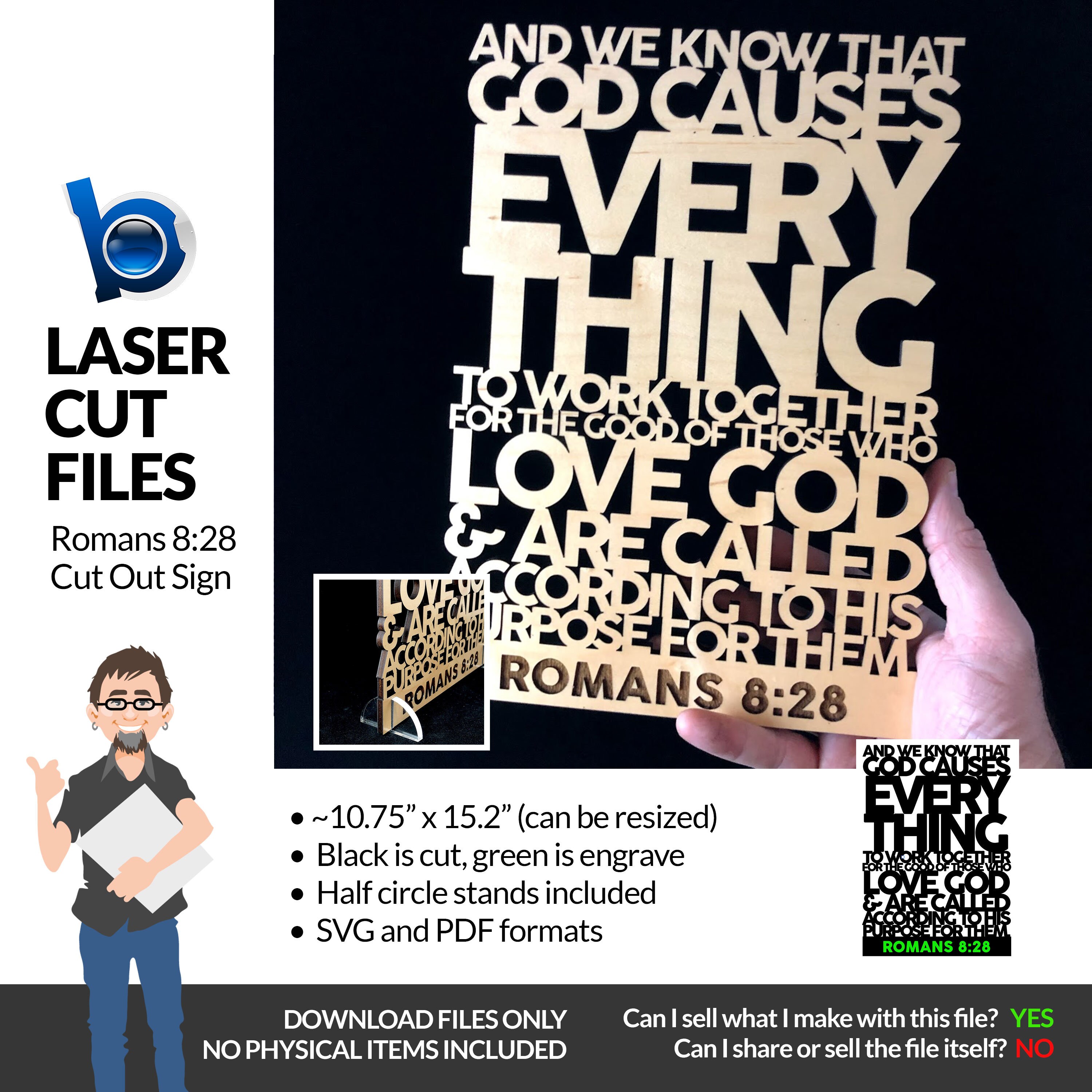 Set of 4 Bible Verse Cut Out Signs Pdfsvg Laser Cut Files - Etsy Canada