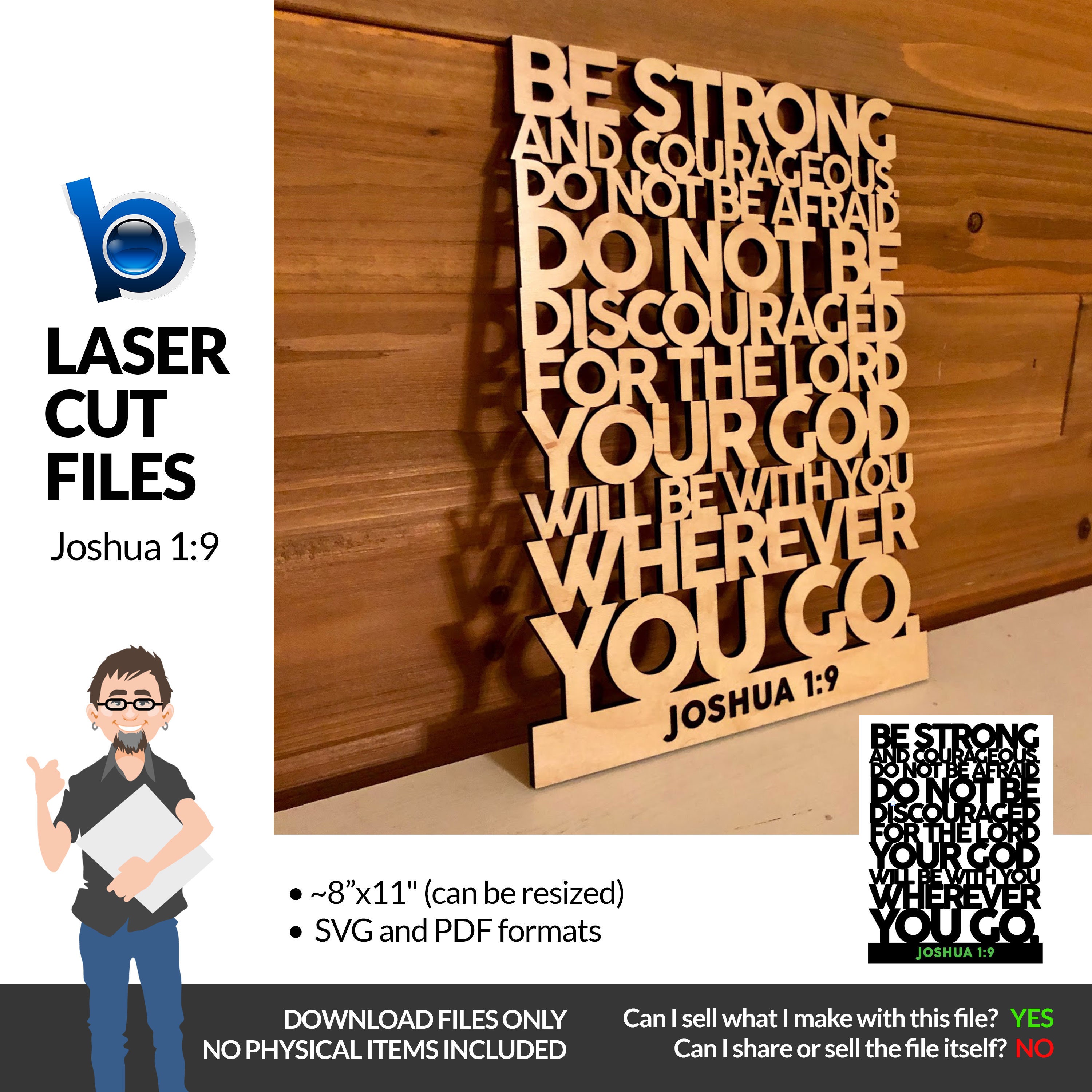 Set of 4 Bible Verse Cut Out Signs PDfSVG Laser Cut Files | Etsy