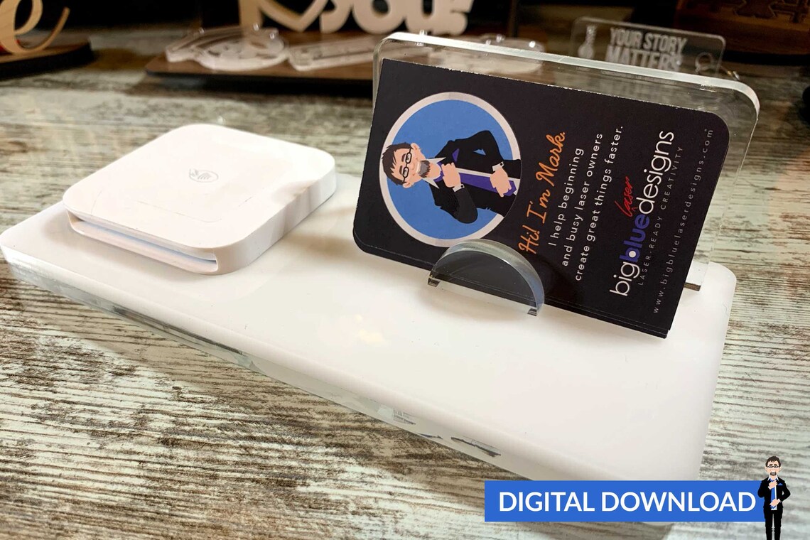 Business Card Square Card Reader Holder Square Dock Holder | Etsy