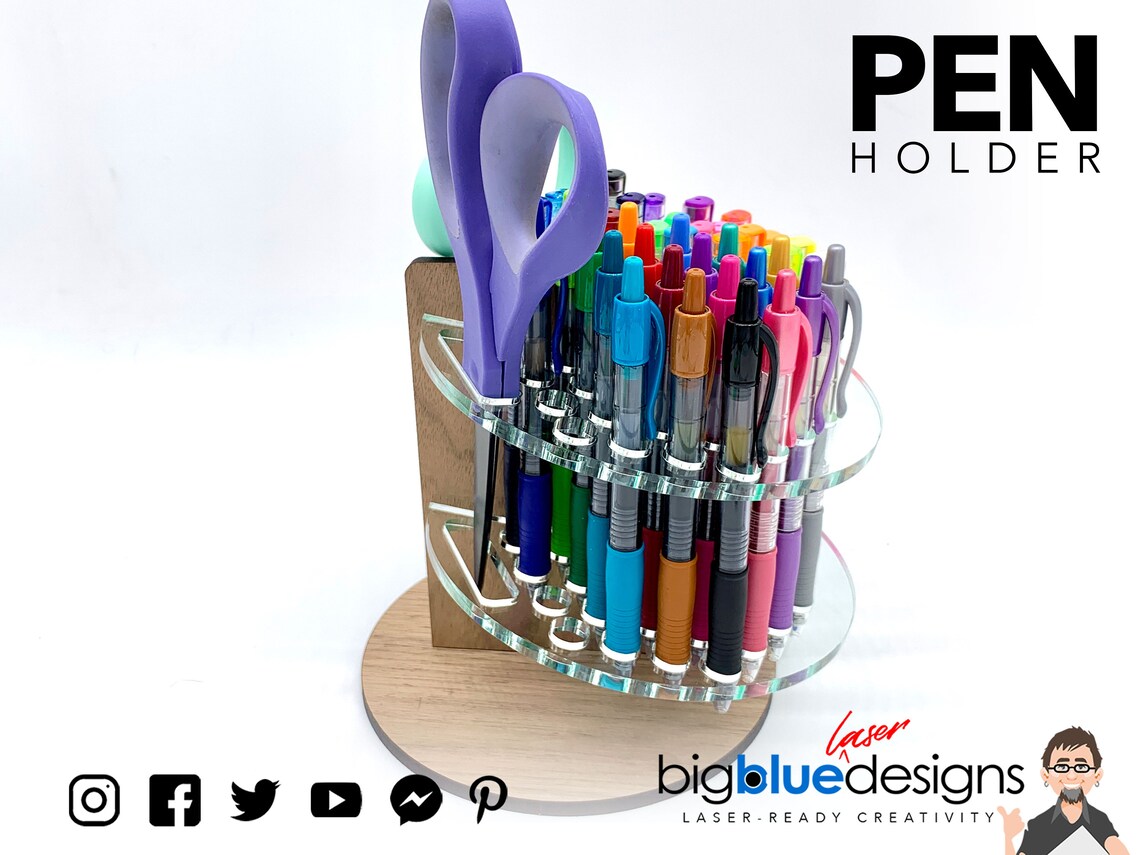 Pen Holder Svg Laser-ready Cut Files INSTANT DOWNLOAD - Etsy